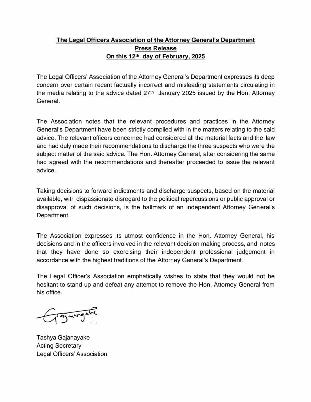 LEN - www.lankaenews.com | The Legal Officers Association challenges ...